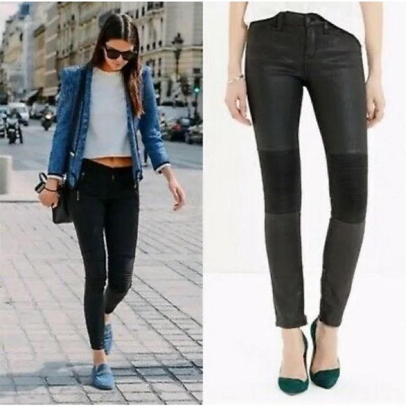 Madewell | Jeans | Madewell Racetrack Black Coated Skinny Skinny Moto ...